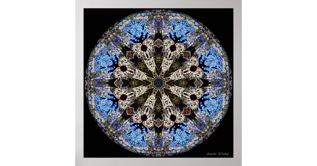 Stained-Glass Cathedral Window Mandala Poster | Zazzle