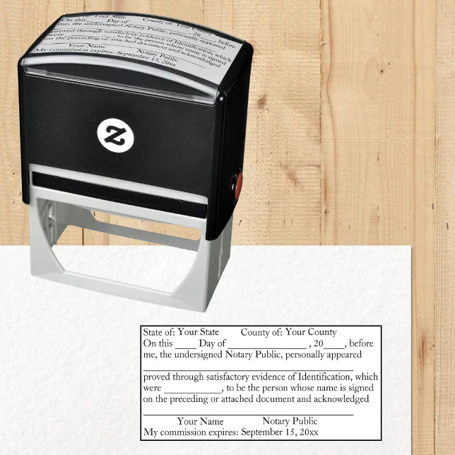Standard Notary Public Acknowledgement Custom Self-inking Stamp | Zazzle