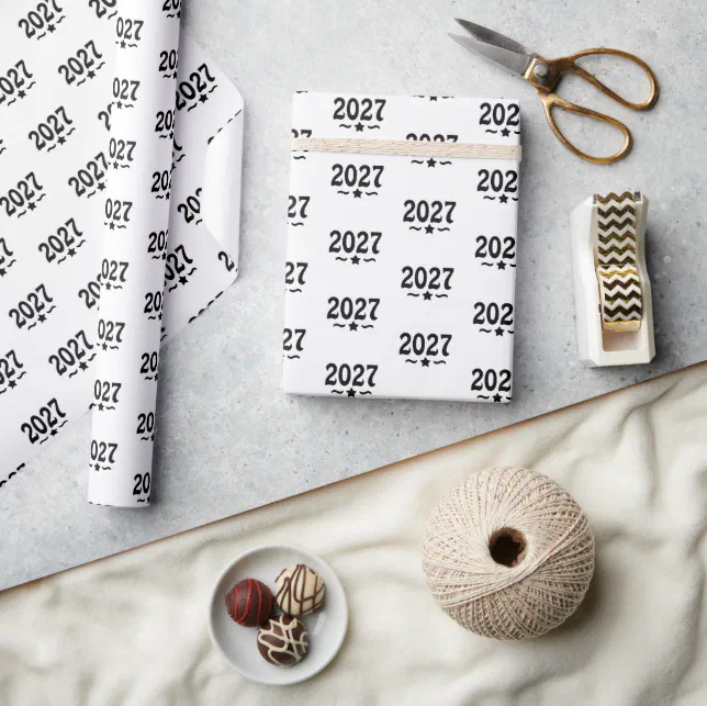 Star Class of 2027 Graduation Wrapping Paper | Zazzle