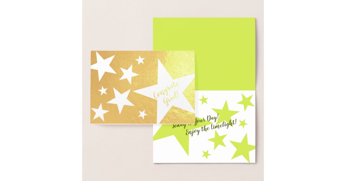Star Covered Real Foil Congratulations Grad Card | Zazzle