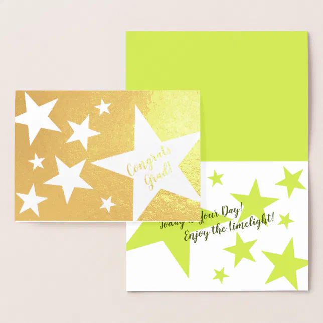 Star Covered Real Foil Congratulations Grad Card | Zazzle