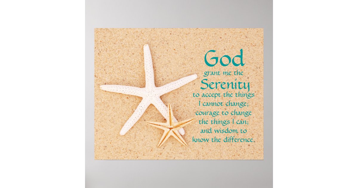Starfish Serenity Prayer Poster | Zazzle
