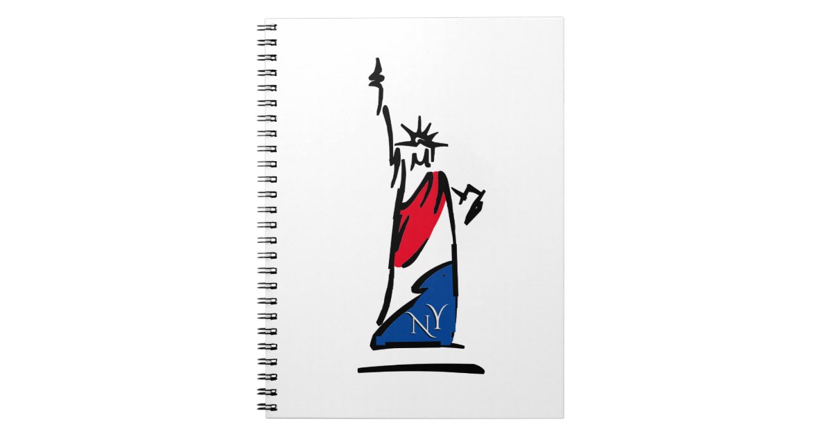 Statue of Liberty NY Red White and Blue Notebook | Zazzle