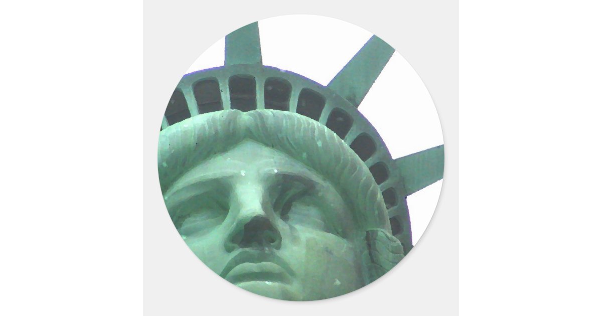 Statue of Liberty Oil Effect Classic Round Sticker | Zazzle