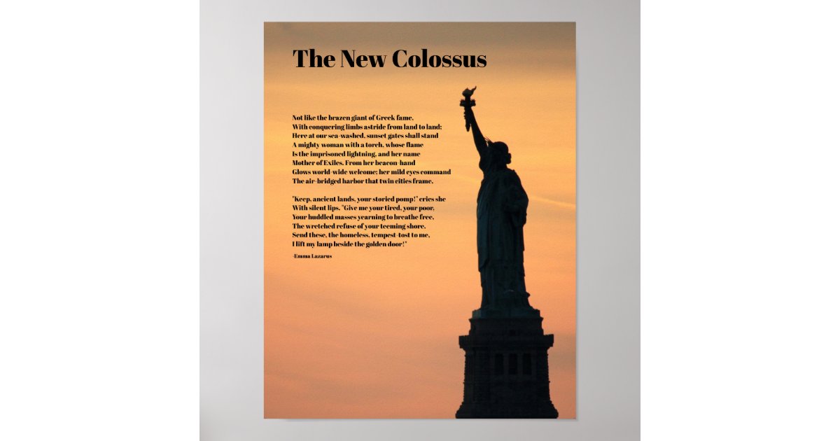 Statue of Liberty Poem, The New Colossus Poster | Zazzle