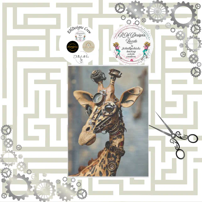 Steampunk camel geared decoupage tissue paper | Zazzle