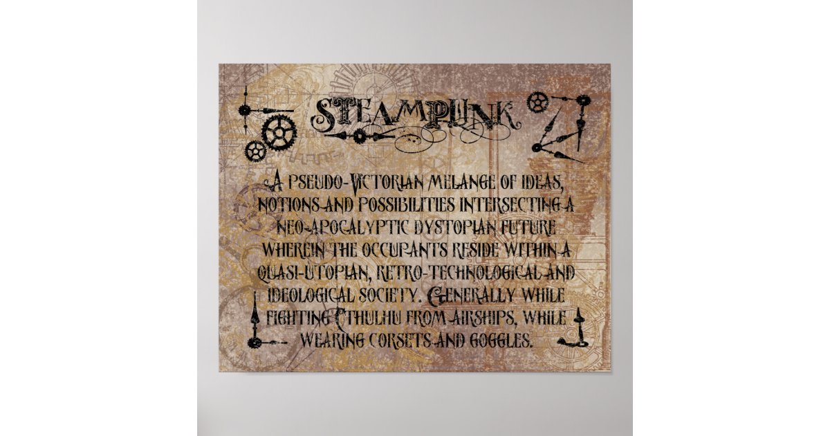 Steampunk Definition Poster | Zazzle