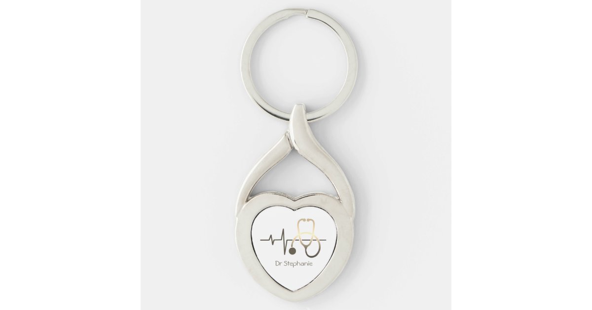 Stethoscope Heartbeat Medical Key Ring | Zazzle