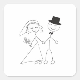 Stick Figure Bride And Groom Stickers | Zazzle AU