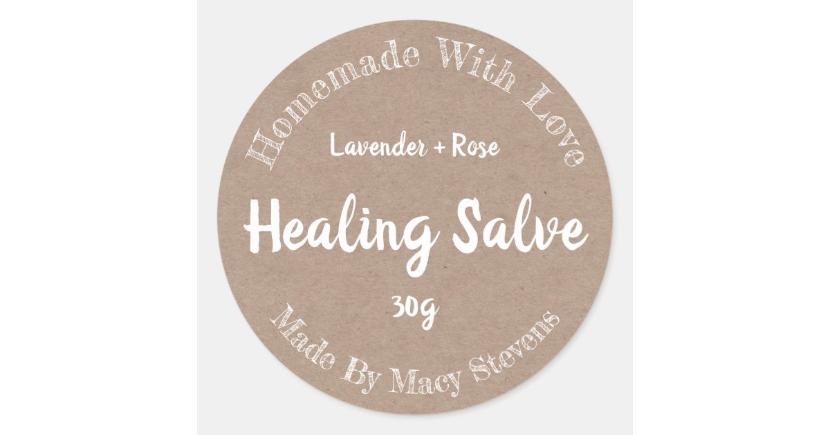 Sticker Label For Homemade Healing Salve Balm | Zazzle