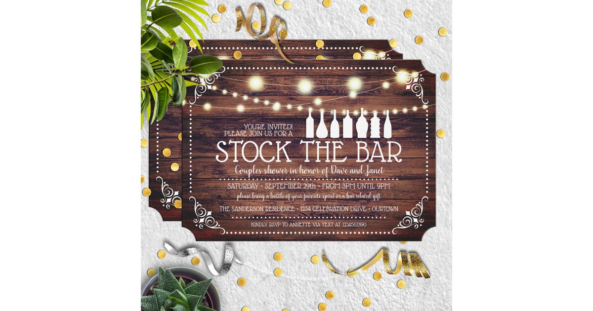 Stock the Bar Party Invitation | Zazzle