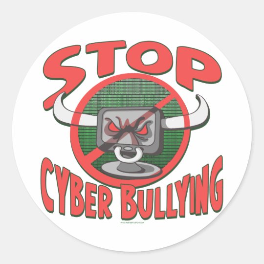 Stop Cyber-Bullying Anti Cyberbully Gear Classic Round Sticker | Zazzle ...