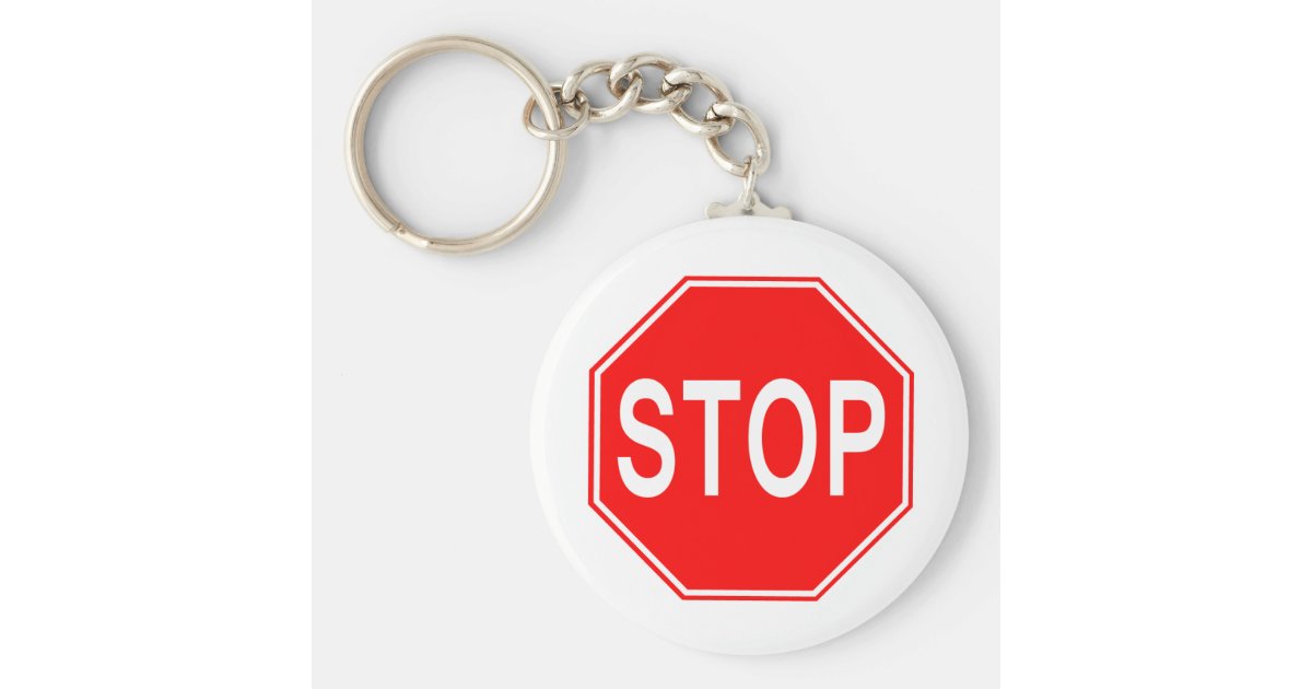 Stop Sign - Keychain | Zazzle