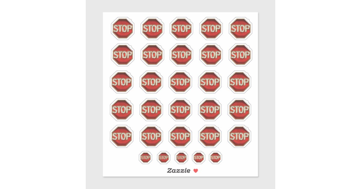 Stop Stickers | Zazzle
