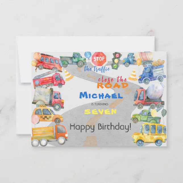 Stop the traffic close the road birthday greeting card | Zazzle