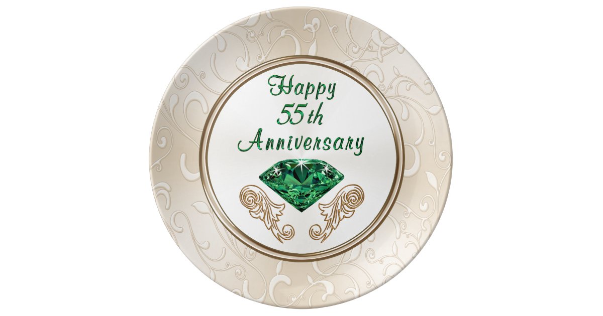 Stunning Happy 55th Anniversary Gifts Plate Zazzle stunning-happy-55th-anniversary-gifts-plate-zazzle