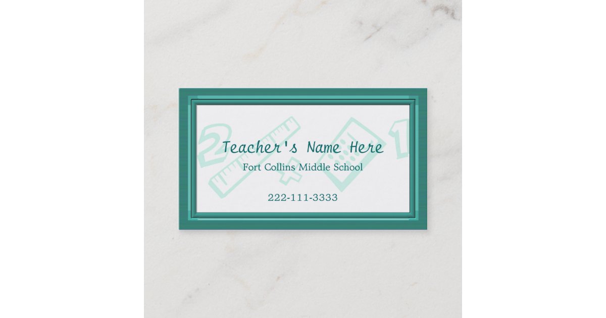 Stylish and Fun Teachers Business Card | Zazzle