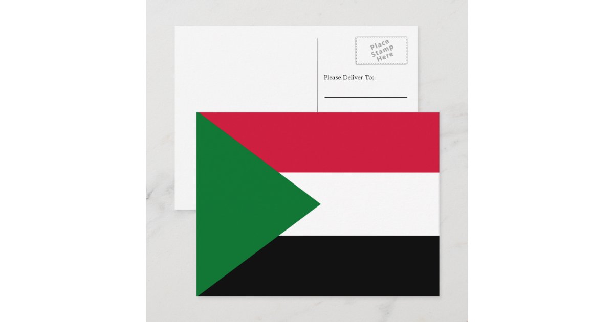 Sudanese Flag, Flag of Sudan Postcard | Zazzle