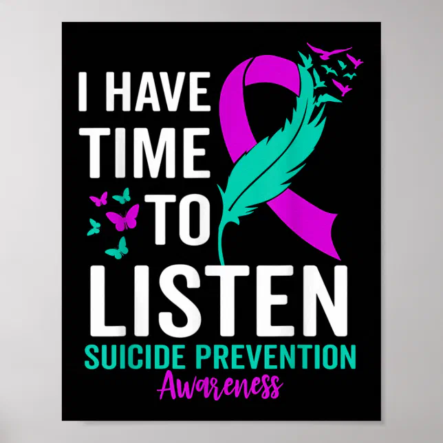 Suicide Awareness Ribbon Mental Health Suicide Poster | Zazzle