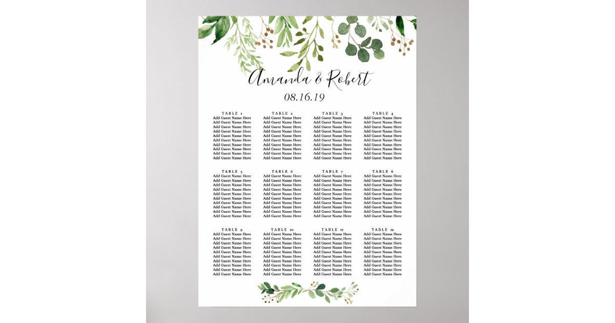 Summer Wild Meadow Seating Chart | Zazzle