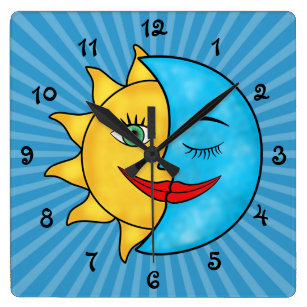 Sun And Moon Wall Clocks | Zazzle.com.au