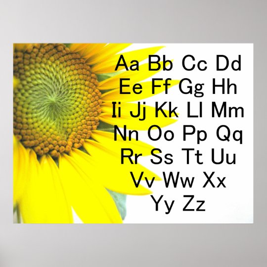 Sunflower Alphabet Chart Poster | Zazzle.com.au
