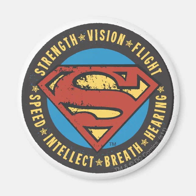 Superman Stylised | Strength Vision Flight Logo Magnet | Zazzle