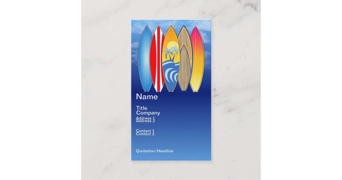 Surfing Business Card | Zazzle