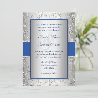Blue And Silver Wedding Invitations & Announcements | Zazzle.com.au