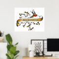 Swallow and Scroll with Accounting Poster | Zazzle