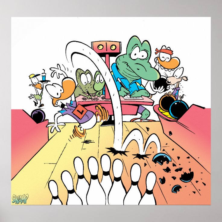 Swamp Ten Pin Bowling Poster | Zazzle