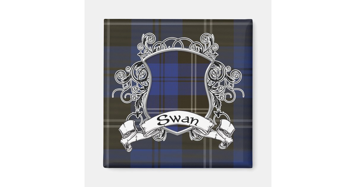 Swan Tartan Shield Magnet | Zazzle