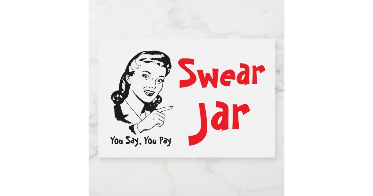 Swear Jar Gag Gift Food Label | Zazzle