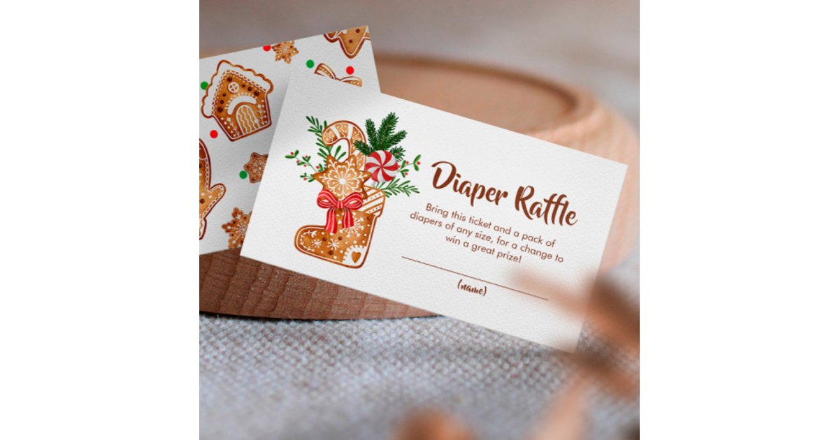 Sweet Cookie Diaper Raffle Baby Shower Enclosure Card | Zazzle