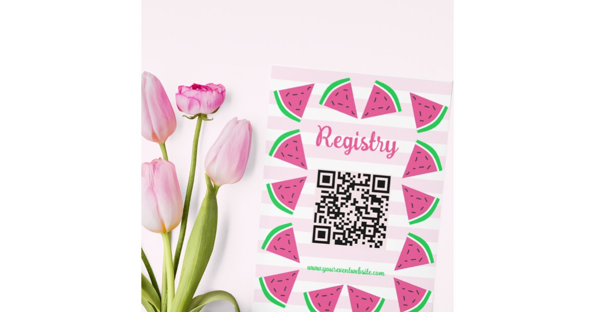 Sweet Watermelon Baby Shower Registry Enclosure Card | Zazzle