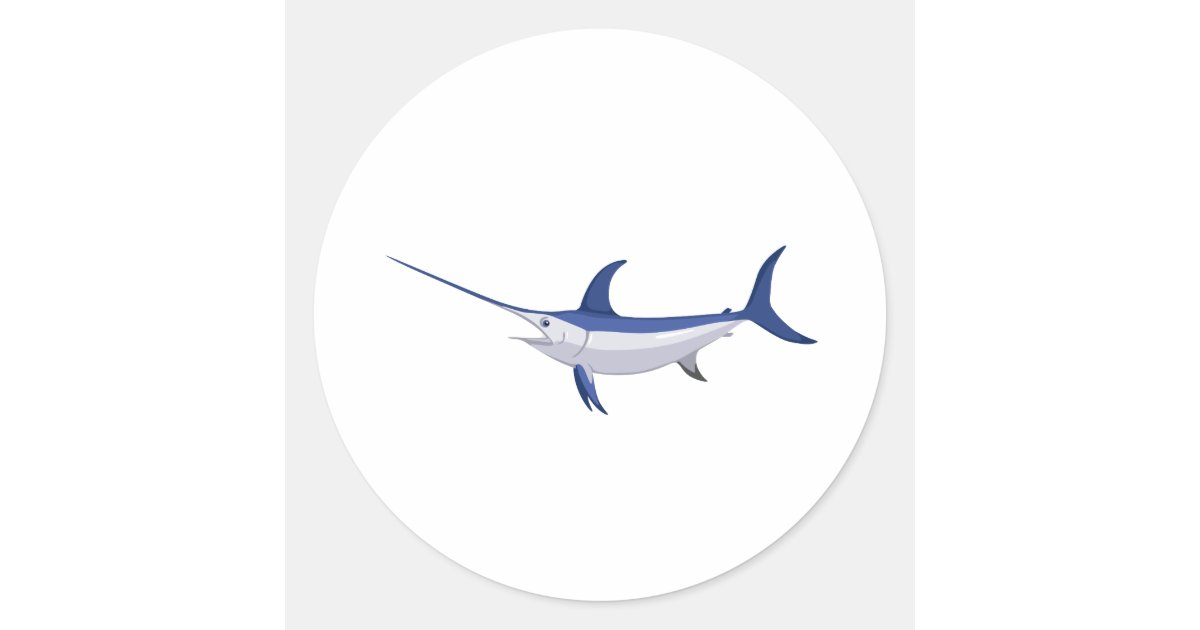 Swordfish Classic Round Sticker | Zazzle
