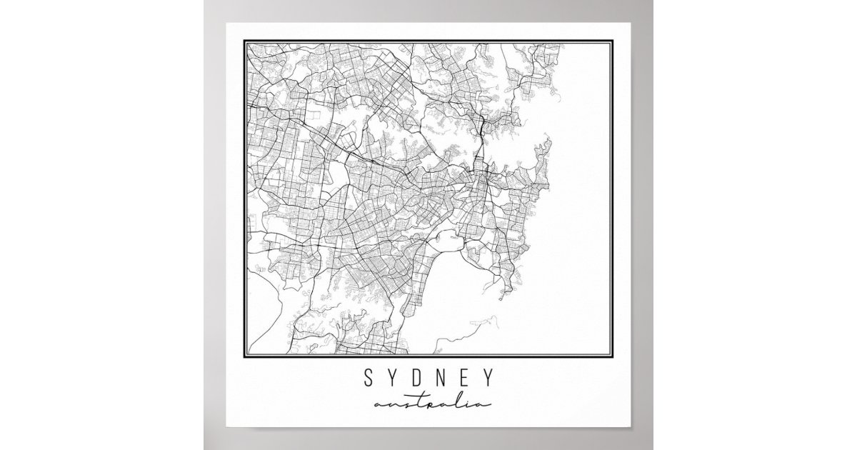 Sydney Australia Street Map Poster | Zazzle