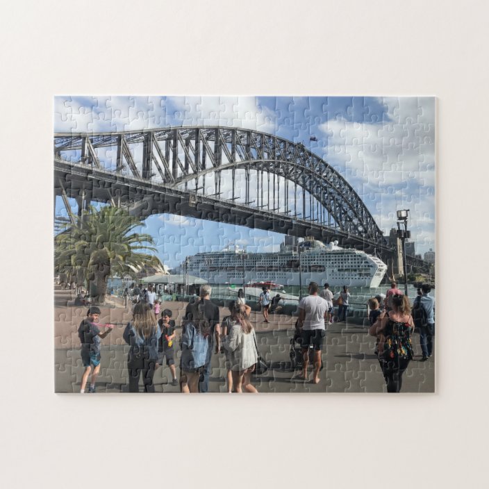 Sydney Harbour Bridge & Cruise Ship | Australia Jigsaw Puzzle | Zazzle ...
