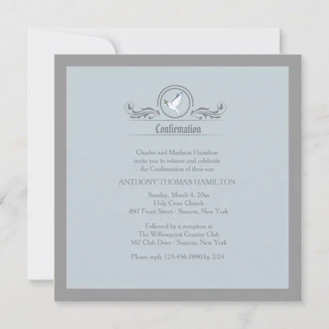 Symbolic Dove Religious Invitation | Zazzle