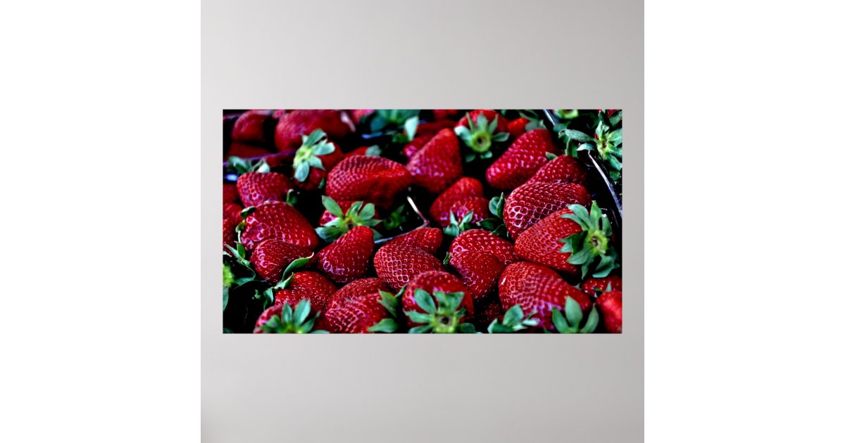 SYS STRAWBERRIES PHOTOGRAPHY BACKGROUNDS WALLPAPER POSTER | Zazzle