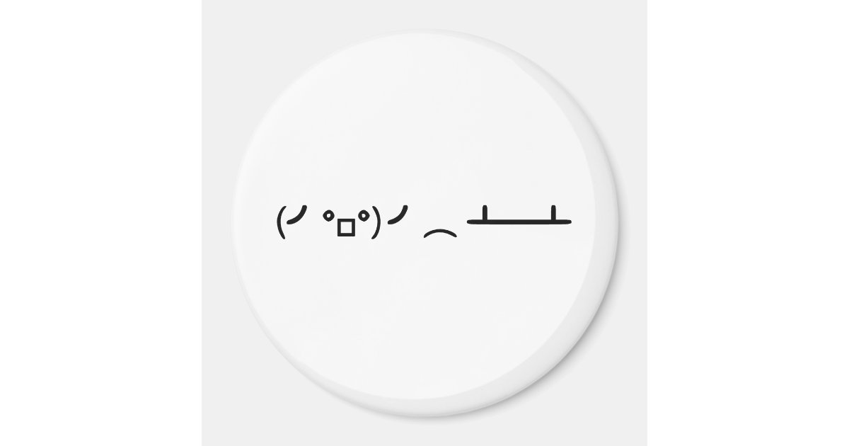 Table Flip Flipping Ascii Emoticon Magnet | Zazzle