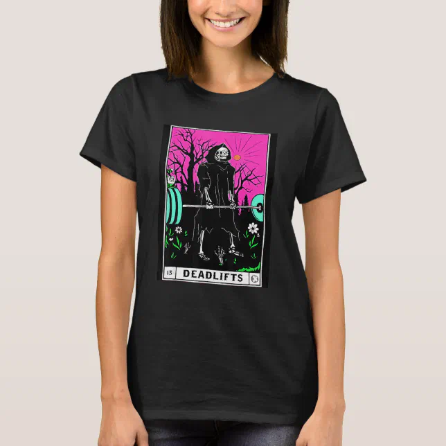 Tarot Card Gym Deadlifts Workout Occult Reading Re T-Shirt | Zazzle