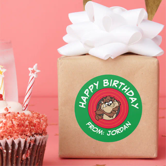 TAZ™ Through LOONEY TUNES™ Circle | Happy Birthday Classic Round ...