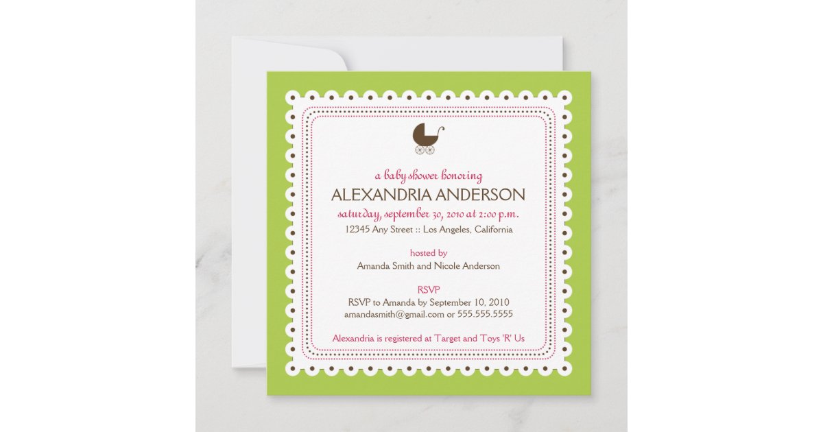 {TBA} Lime Precious Custom Baby Shower Invitation | Zazzle