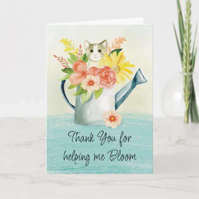 Teacher Appreciation Helping Me Bloom Thank You Card | Zazzle