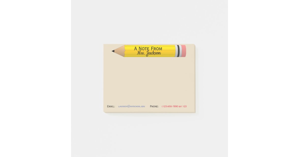 Teacher Post it Note Personalised | Zazzle