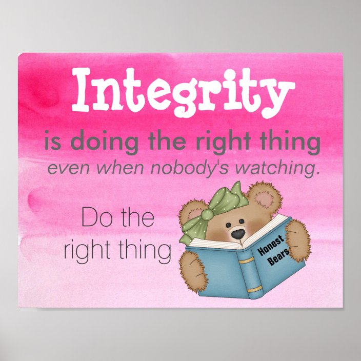 Teaching Integrity Poster | Zazzle.com.au