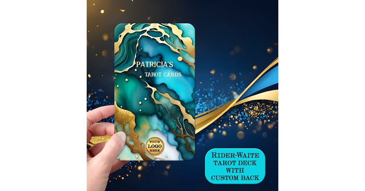 Teal Turquoise Gold Abstract Art Tarot Cards | Zazzle