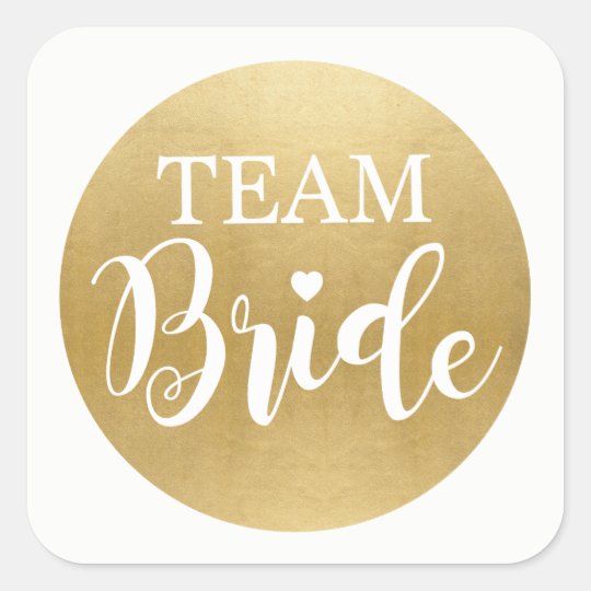 TEAM BRIDE Bridal Shower Stickers Gold Bridal | Zazzle.com.au