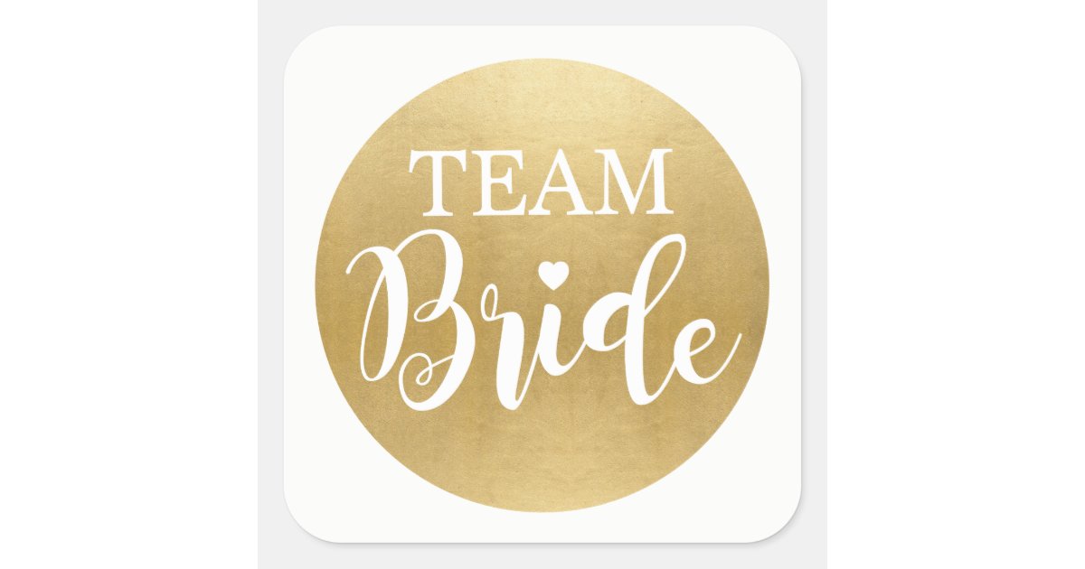 TEAM BRIDE Bridal Shower Stickers Gold Bridal | Zazzle